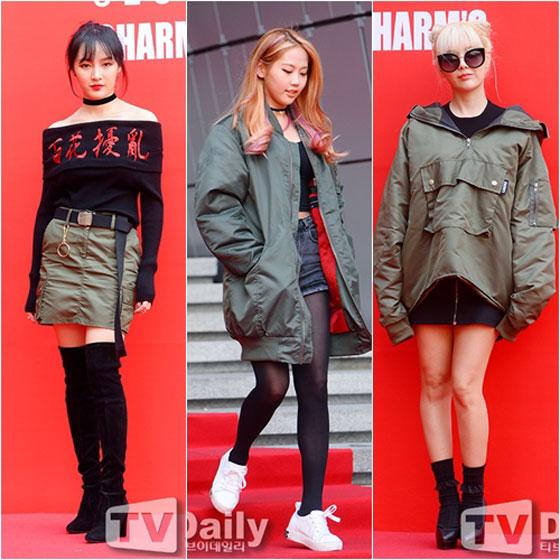 육지담·지아·큐리, 스웨그 힙합 패션에 ‘카키 더하기’ (SFW 2016FW)